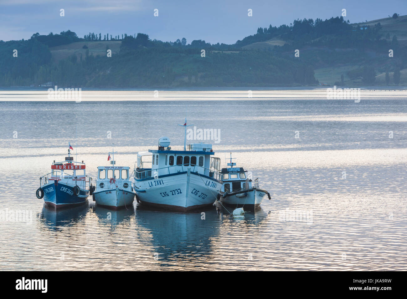 Chile, Chiloe Island, Castro, town port, dawn Stock Photo - Alamy