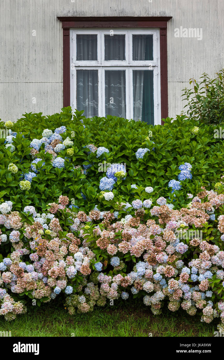 Chile, Los Lagos Region, Puerto Varas, German Colonial building detail ...