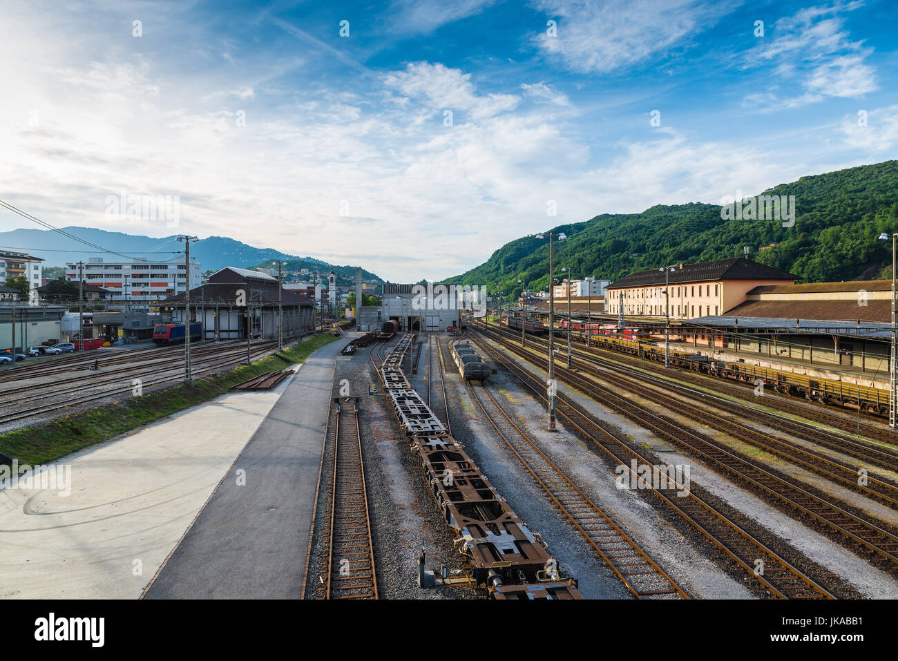 Chiasso, Canton Ticino, Switzerland. View of the only railway ...