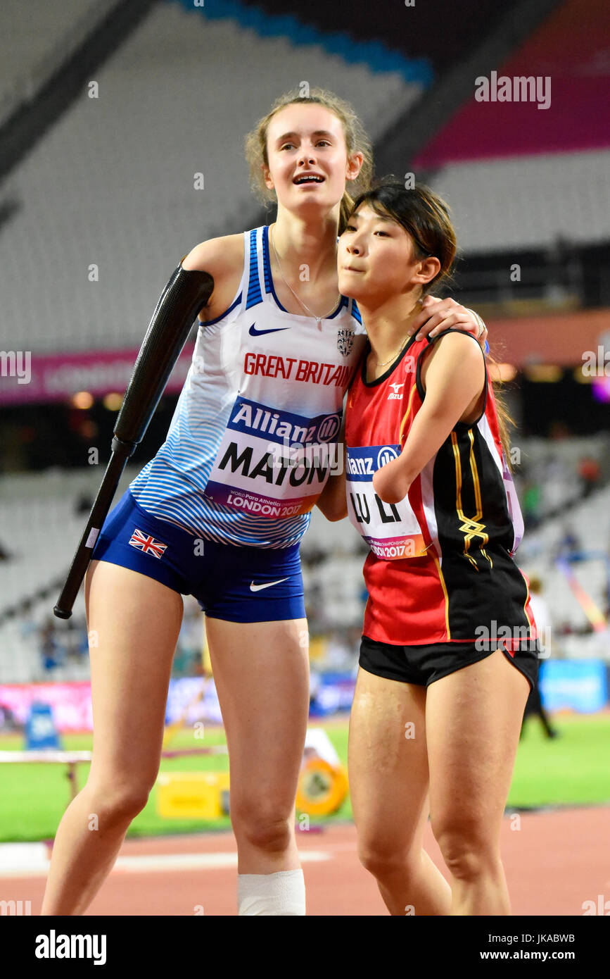Polly Maton and Lu Li competing at the World Para Athletics ...