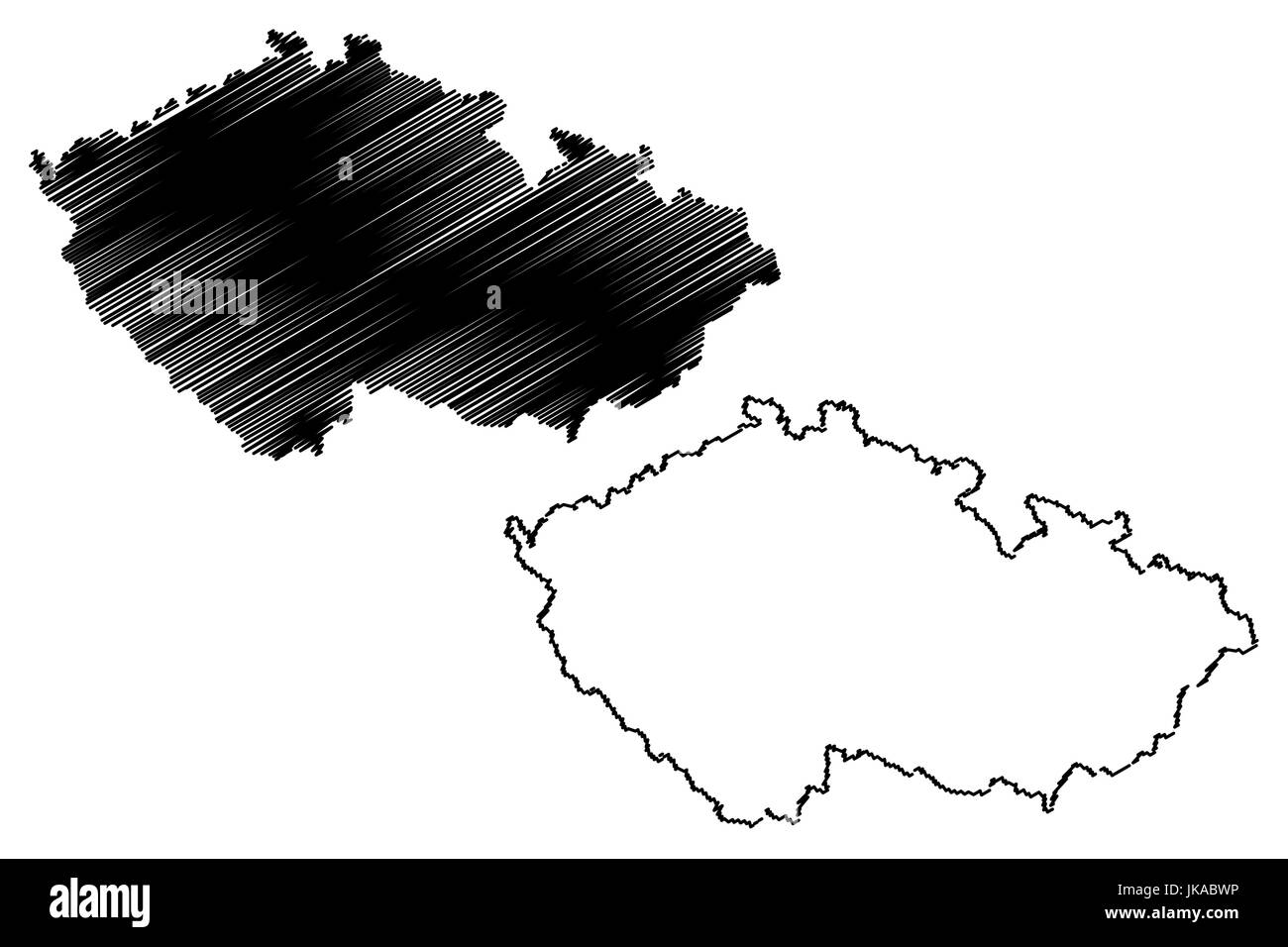 vector map of Czech Republic, scribble sketch Czech Stock Vector Image ...