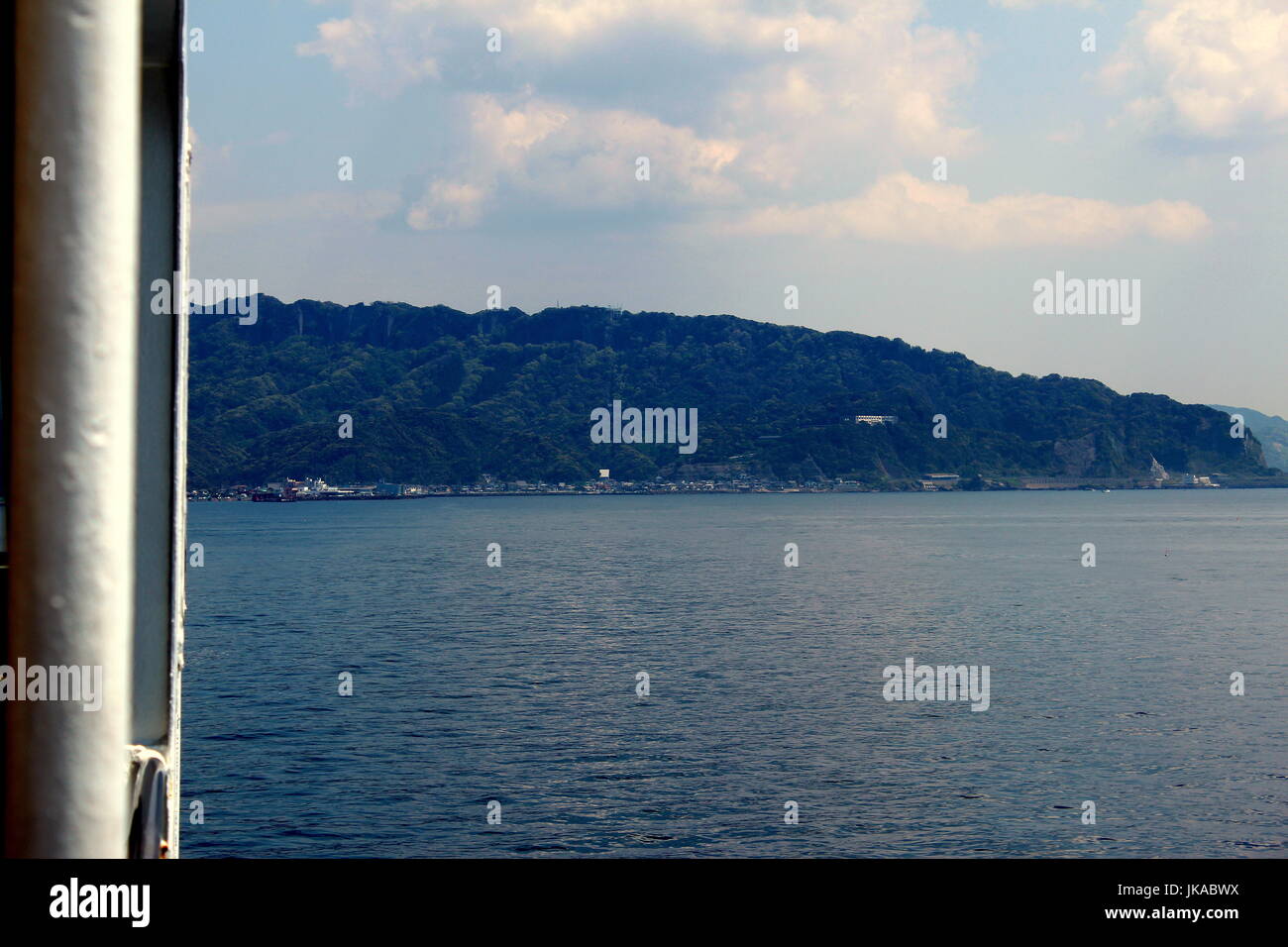 The apprach to Chiba and Mt. Nokogiri seen from the Tokyo-wan ferry ...