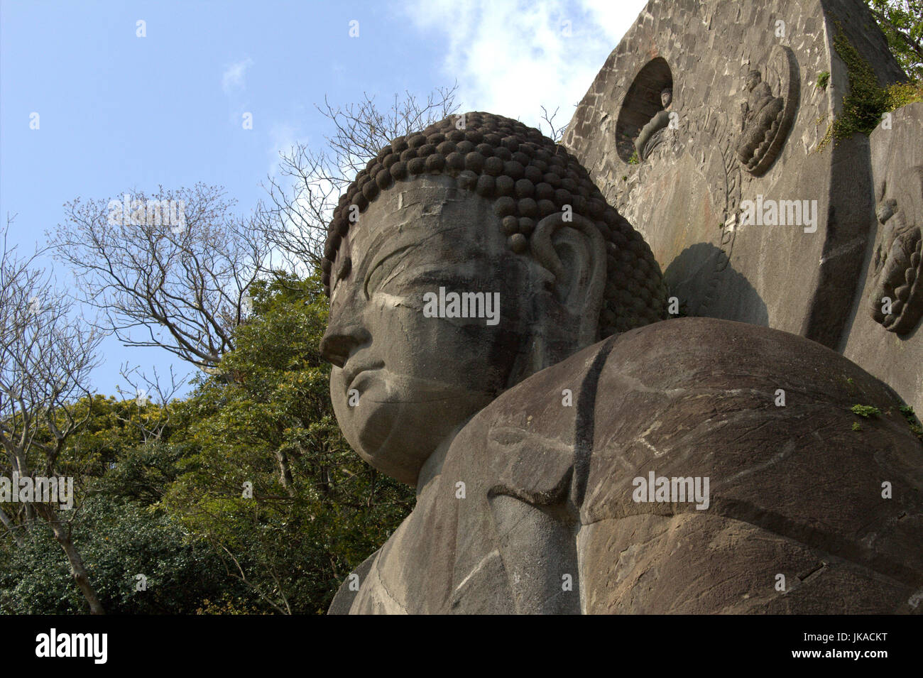 the head of the great Buddha of Mt. Nokogiri Stock Photo - Alamy