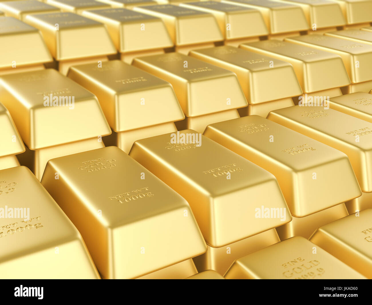 Background formed by gold bars. 3D illustration Stock Photo - Alamy
