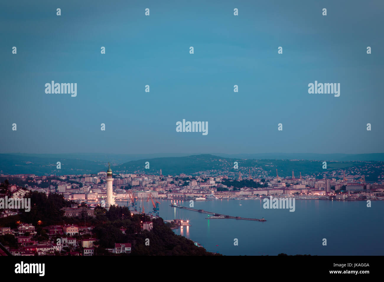 the lighthouse of the city of Trieste Stock Photo - Alamy