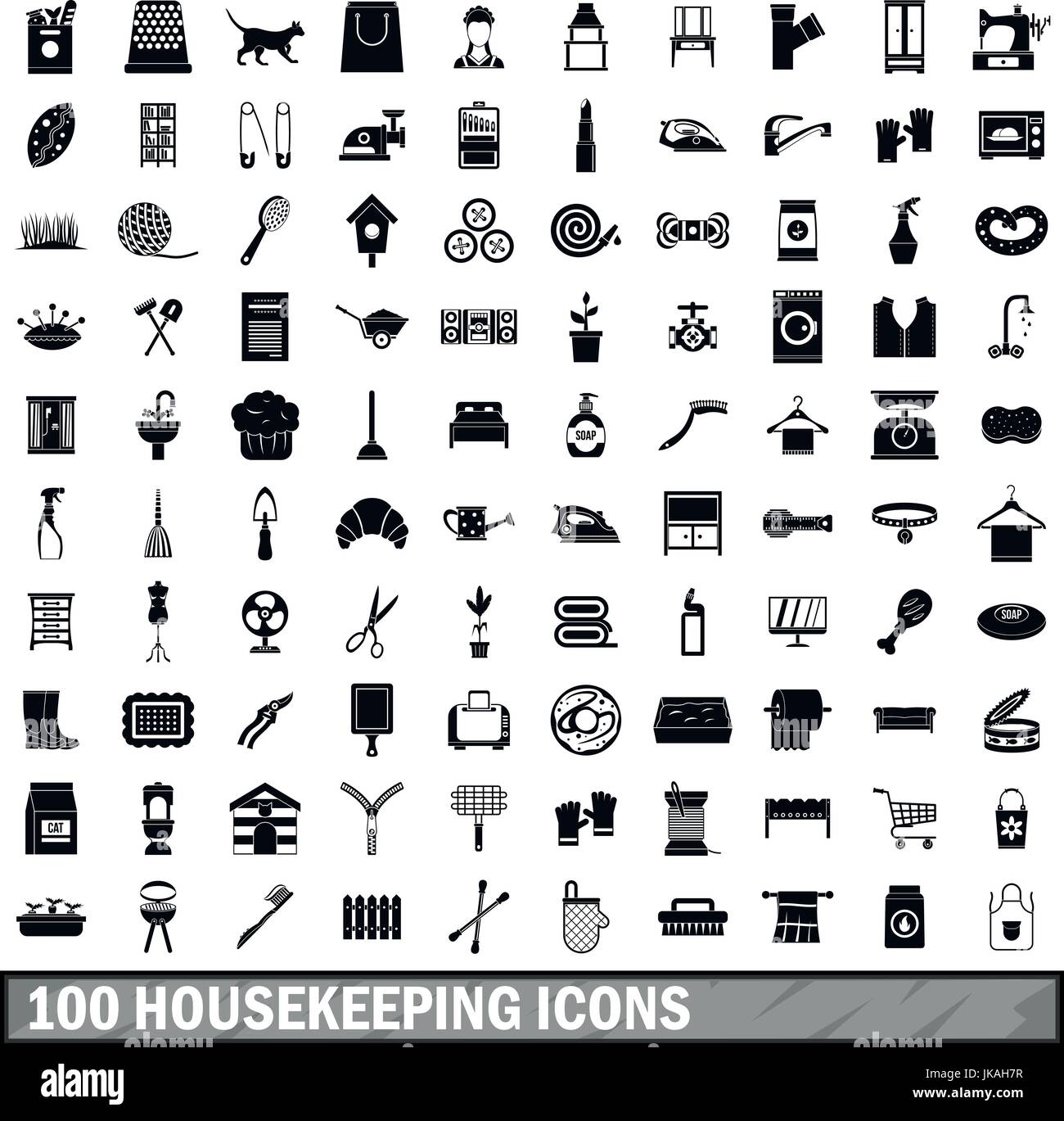 100 housekeeping icons set, simple style Stock Vector Image & Art - Alamy