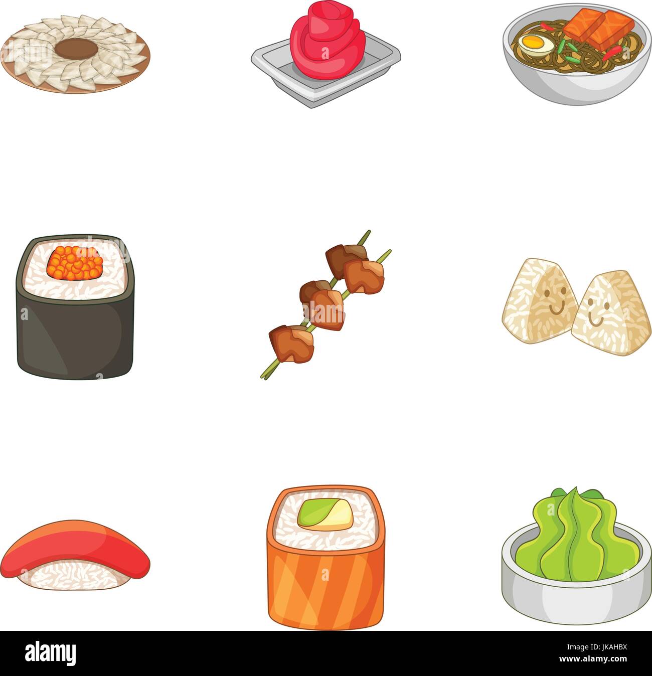 Sushi icons set, cartoon style Stock Vector Image & Art - Alamy