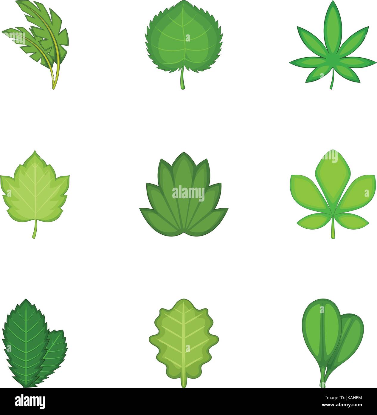 Spring leaves icons set, cartoon style Stock Vector Image & Art - Alamy
