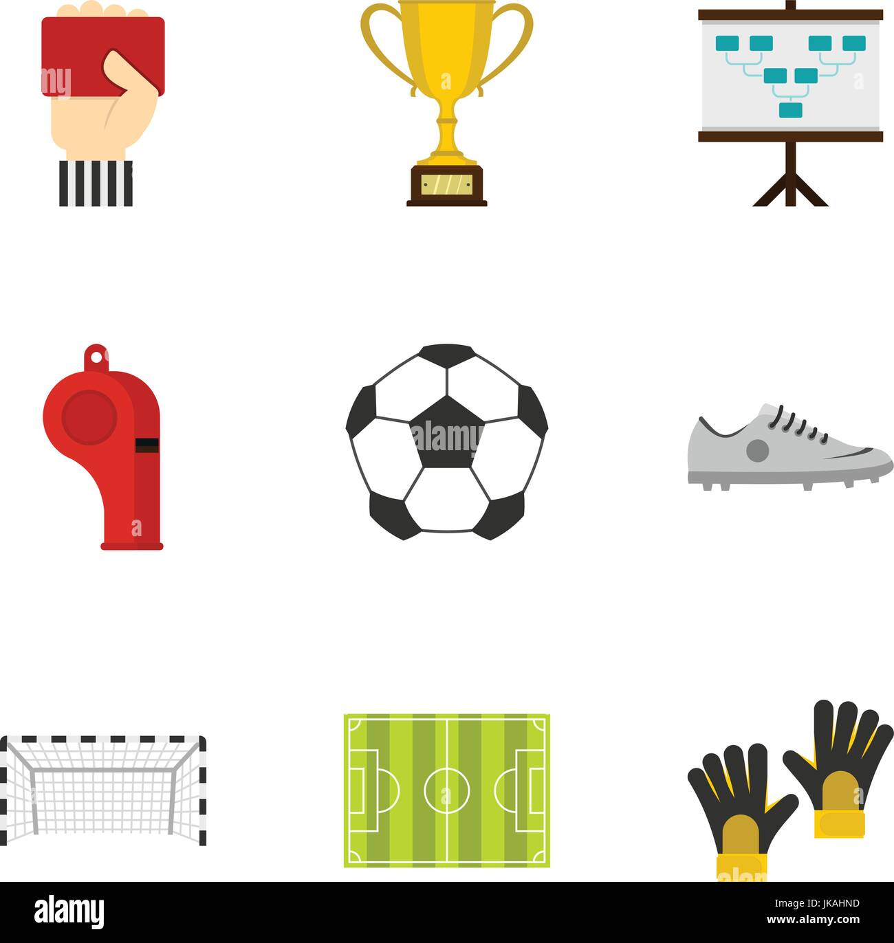 Football championship icons set, flat style Stock Vector Image & Art ...