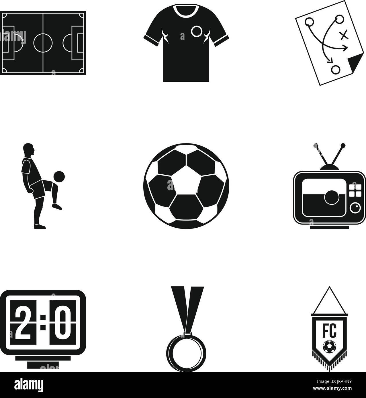 Football championship icons set, simple style Stock Vector Image & Art ...