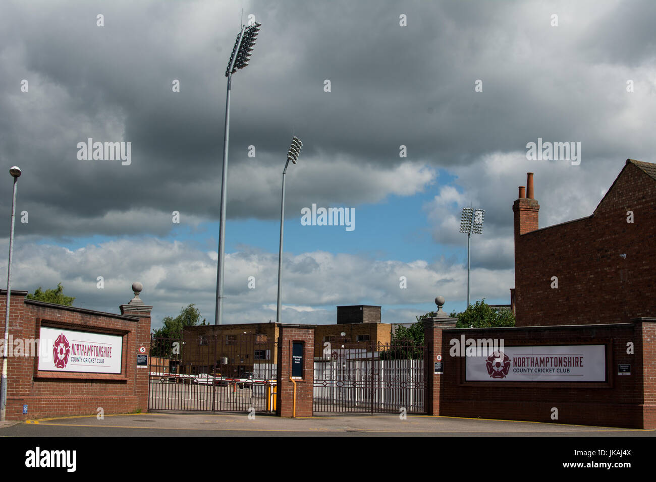 Bad weather stormy at the Cricket ground Northampton Northamptonshire ...