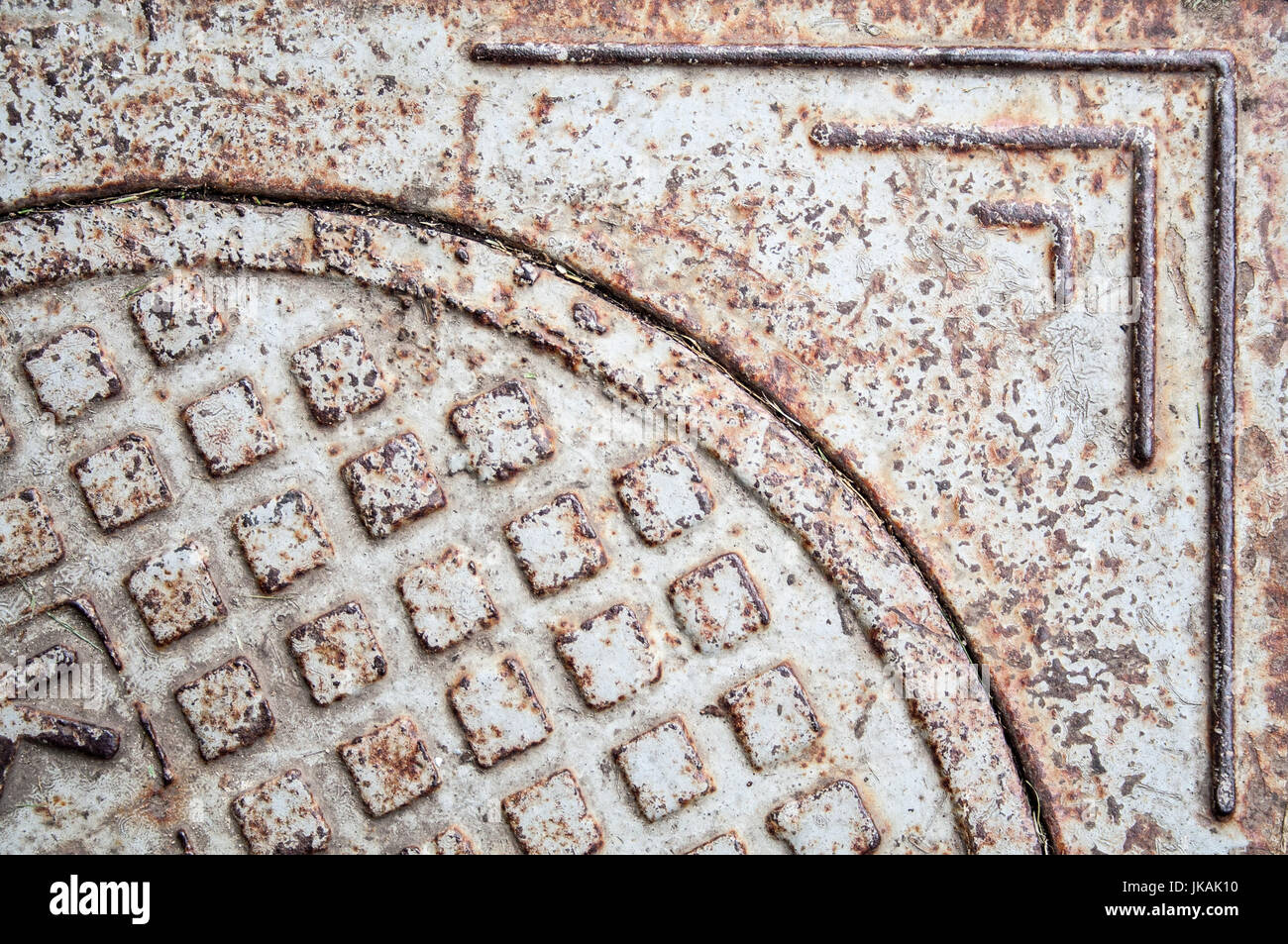 Rusty iron city sewer hatch. background, texture, design Stock Photo ...
