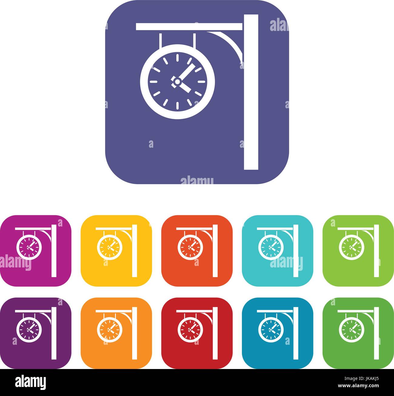 Station clock icons set Stock Vector Image & Art - Alamy