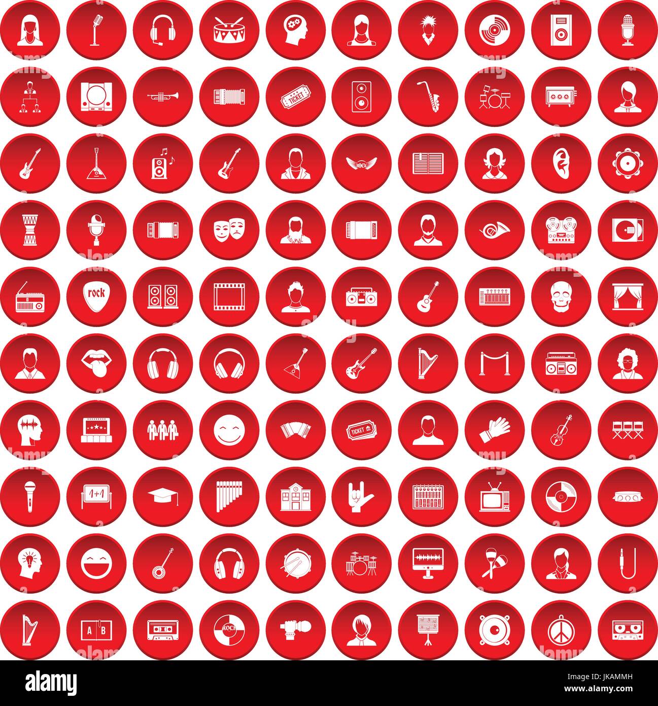 100 audience icons set red Stock Vector Image & Art - Alamy