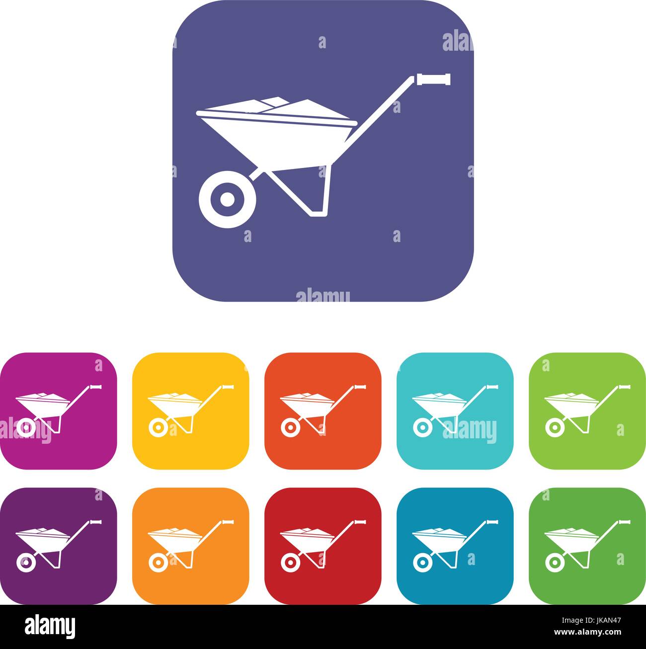 Wheelbarrow icons set Stock Vector Image & Art - Alamy
