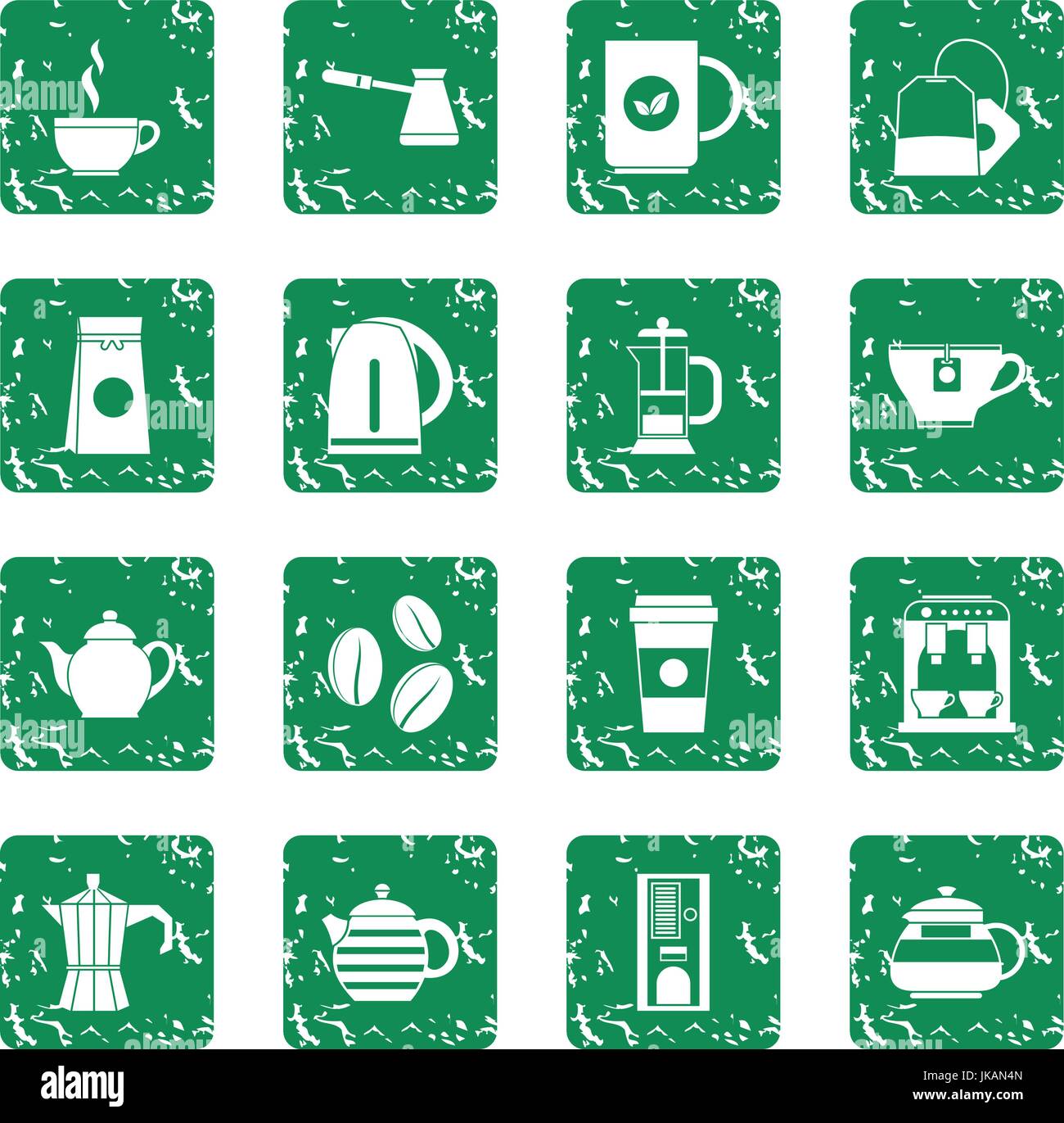 Tea and coffee icons set grunge Stock Vector Image & Art - Alamy