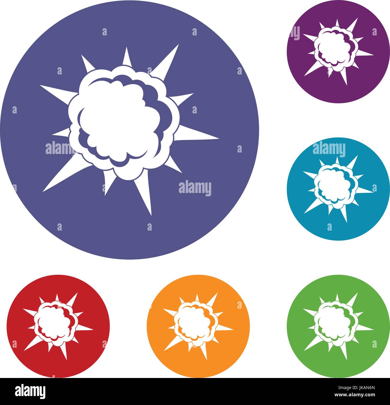 Powerful explosion icons set Stock Vector Image & Art - Alamy