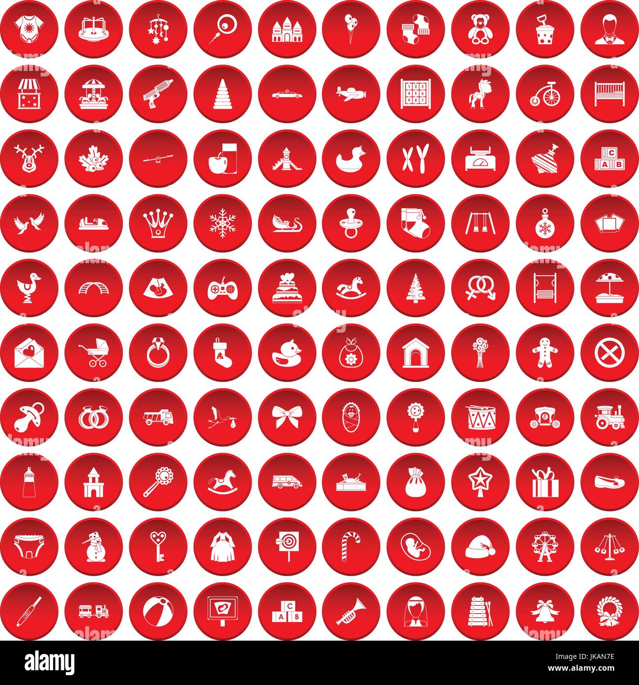 100 baby icons set red Stock Vector Image & Art - Alamy