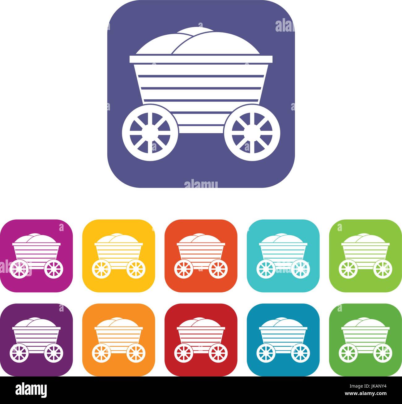 Vintage wooden cart icons set Stock Vector Image & Art - Alamy