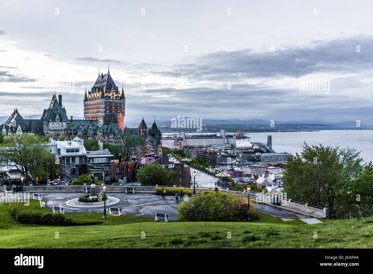 Quebec City, Canada - May 30, 2017: Cityscape or skyline of Chateau ...