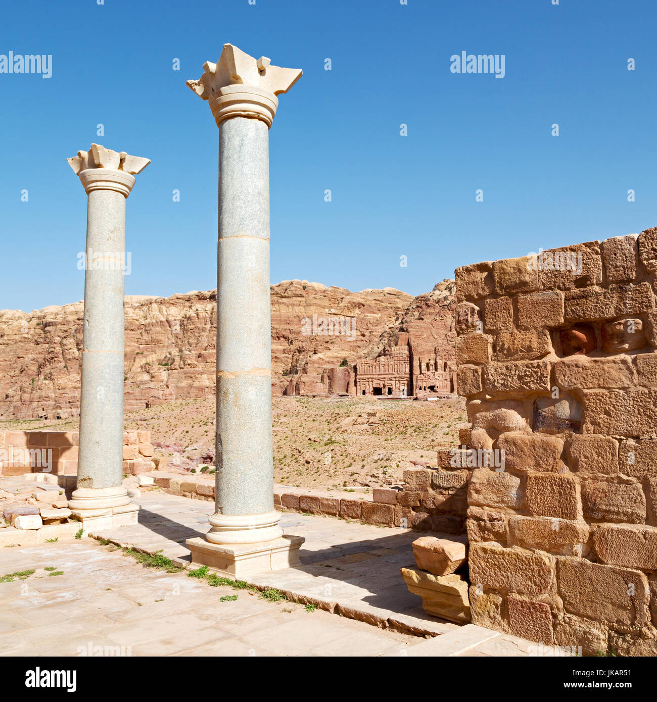 in petra jordan the view of the monuments from the ruins of the antique ...