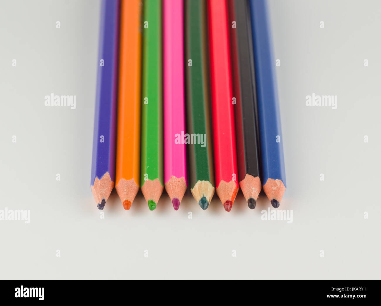 Several pencils of different colors on a white background Stock Photo ...