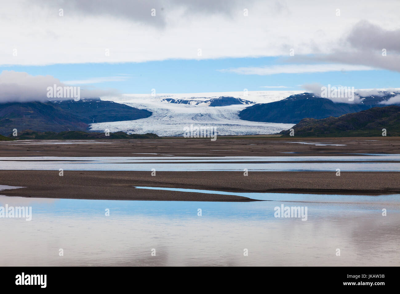 Glacier tongue extending from the Vatnajokull Ice Cap in the National ...