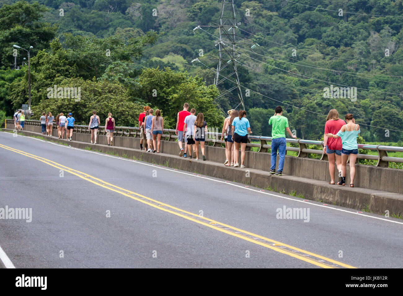 Puntarenas, Costa Rica - July 18 : Tourists walking on the Tarcoles ...