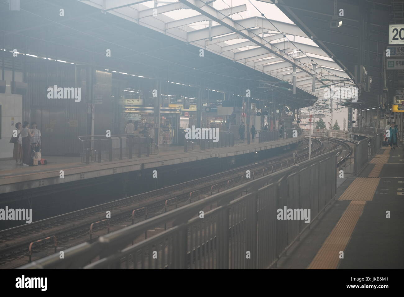 A misty train station Stock Photo - Alamy