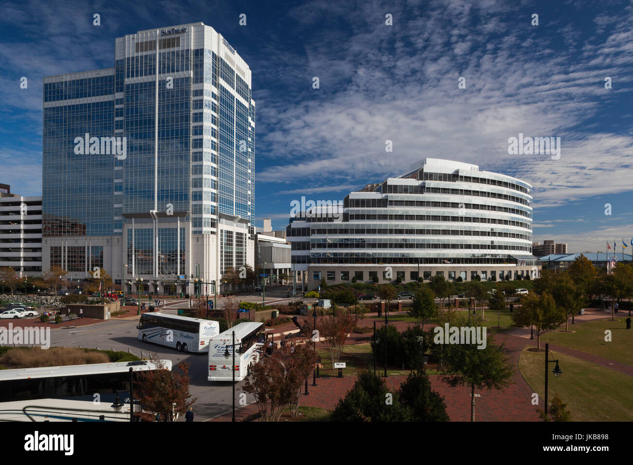 USA, Virginia, Norfolk, elevated view of the waterfront Stock Photo - Alamy
