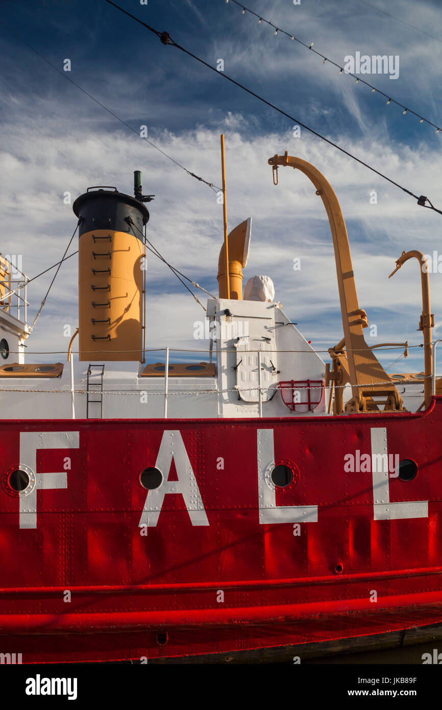 USA, Delaware, Lewes, waterfront, Lightship Overfalls, floating ...