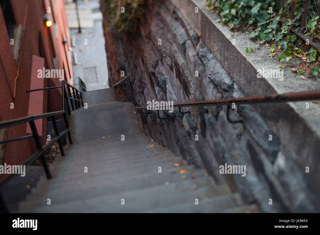 USA, Washington DC, Georgetown, Exorcist Stairs, staircase by ...