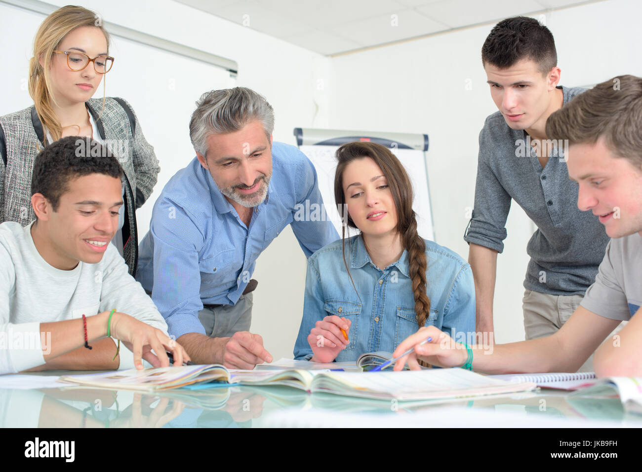 Group students learn math hi-res stock photography and images - Alamy