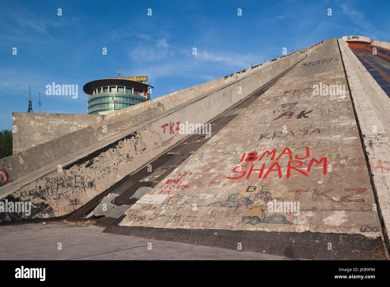 Albania, Tirana, The Pyramid, former tomb of Communist-era leader Enver ...