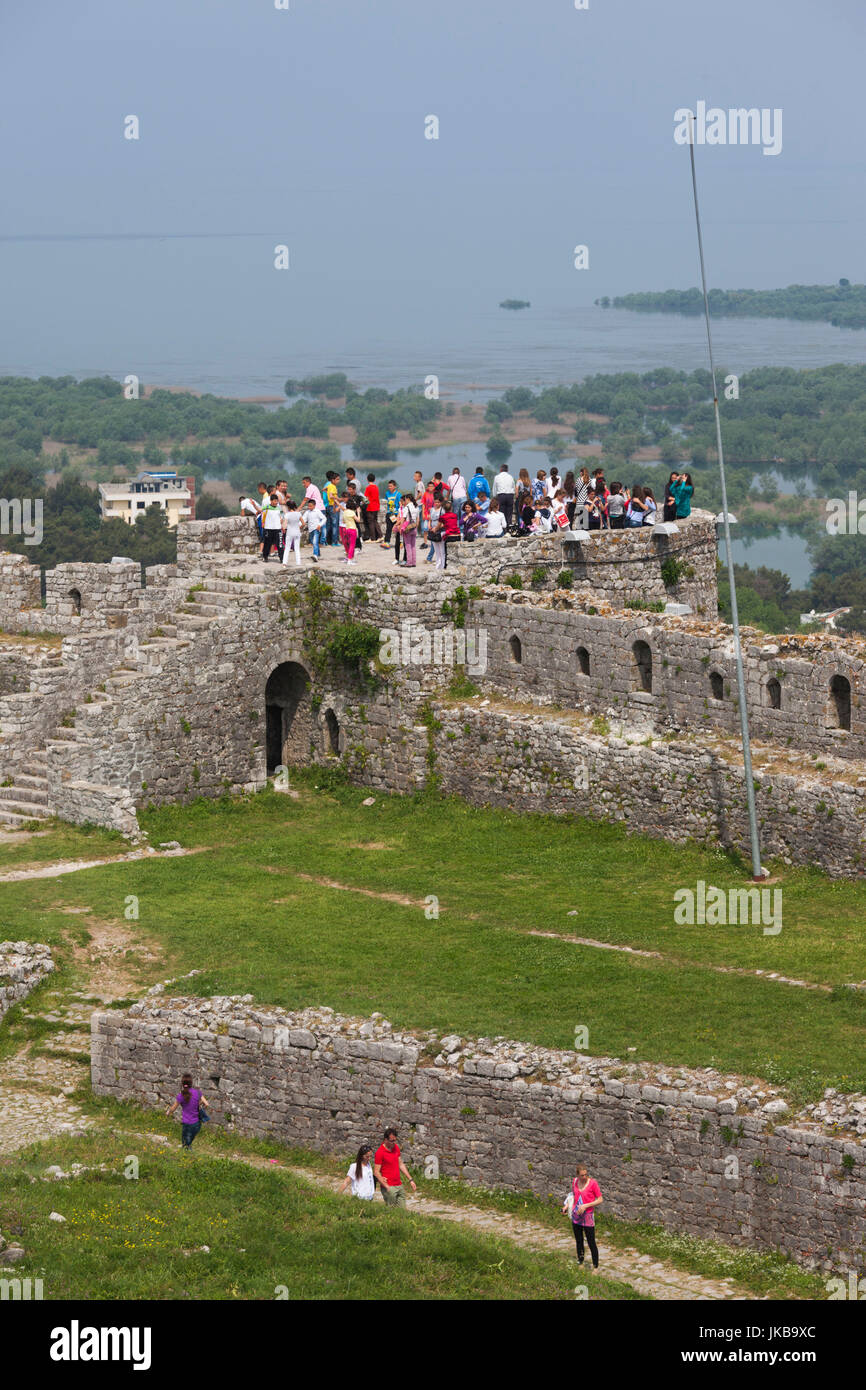 Albania, Shkodra, Rozafa Castle with visitors Stock Photo - Alamy