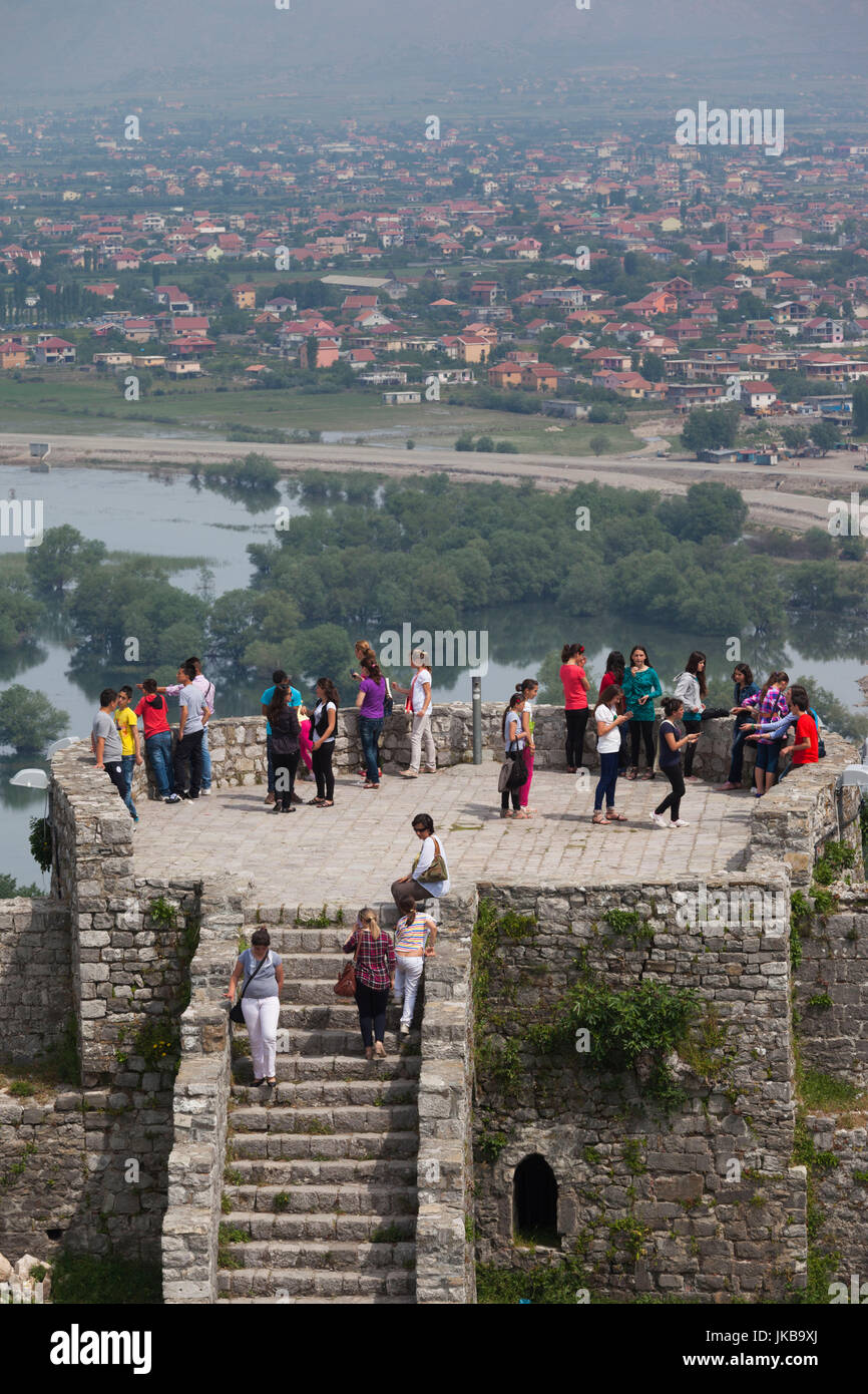 Albania, Shkodra, Rozafa Castle with visitors Stock Photo - Alamy