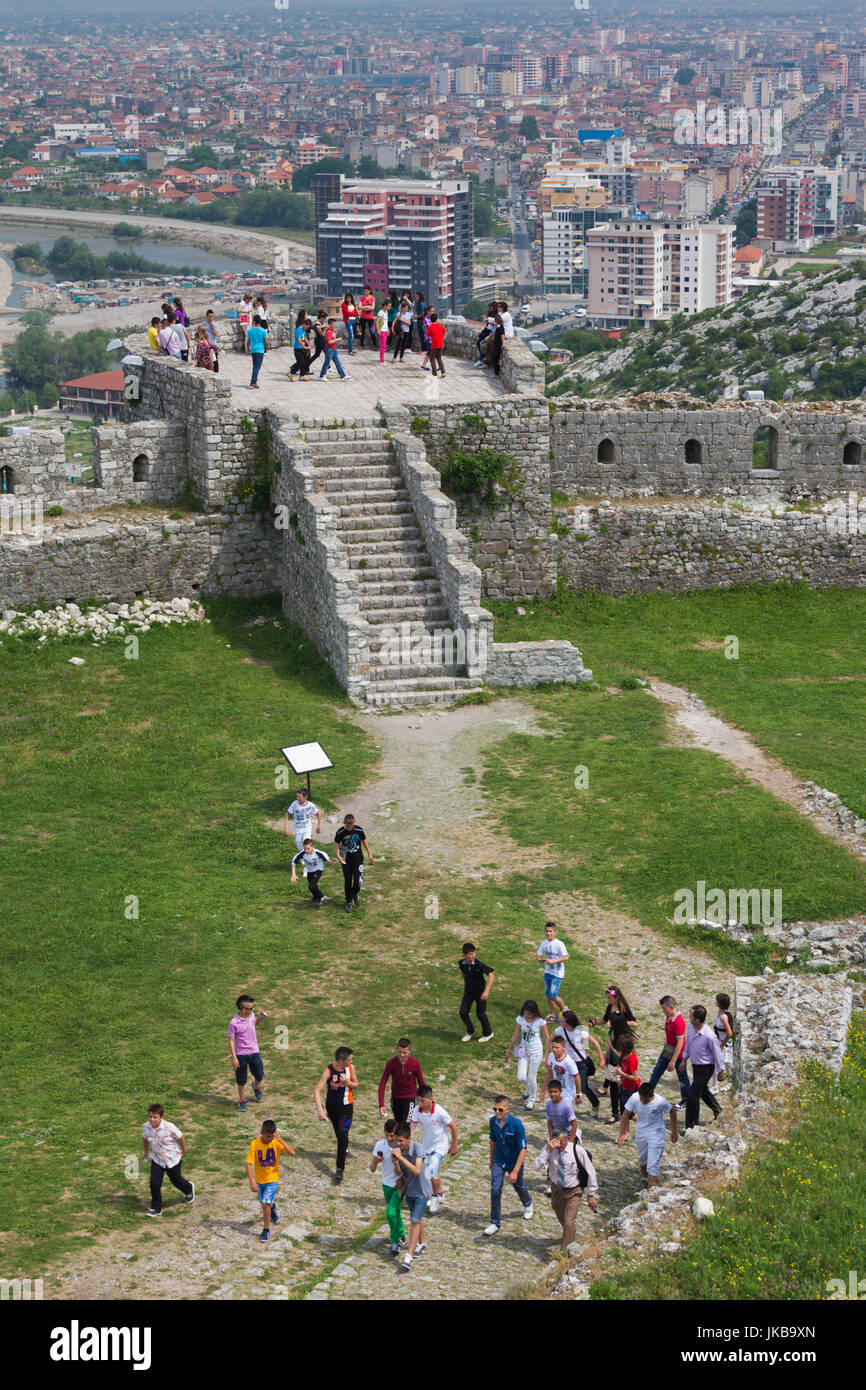 Albania, Shkodra, Rozafa Castle with visitors Stock Photo - Alamy