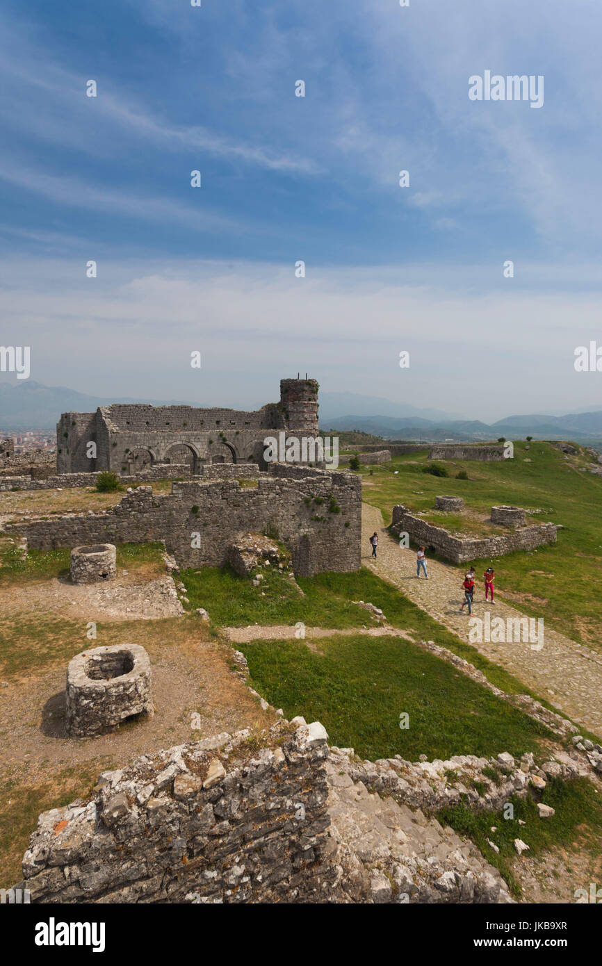 Albania, Shkodra, Rozafa Castle with visitors Stock Photo - Alamy