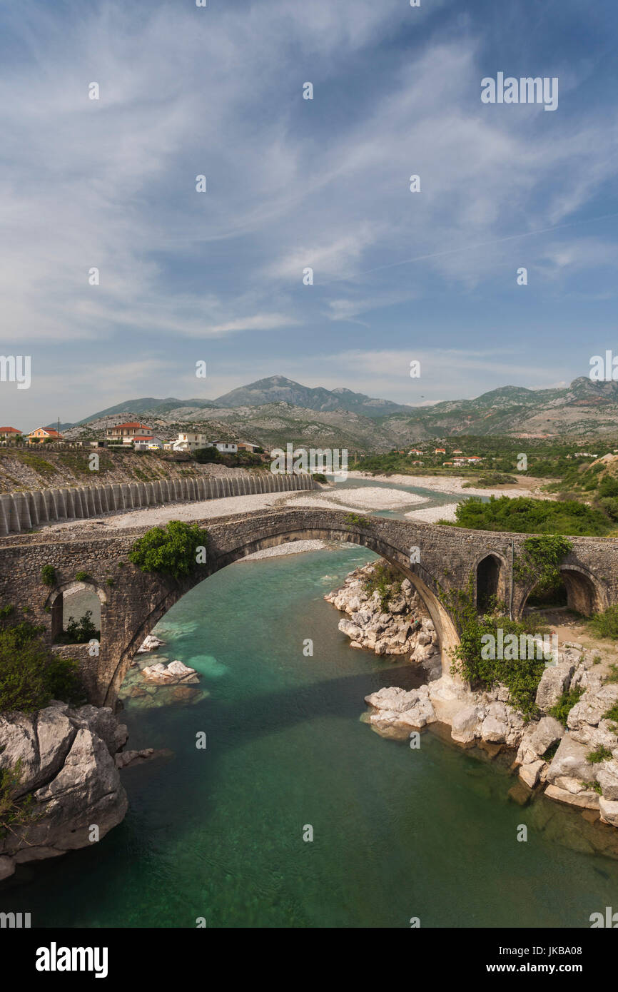Albania, Shkodra-area, the Mesi Bridge, Ottoman-era bridge Stock Photo ...