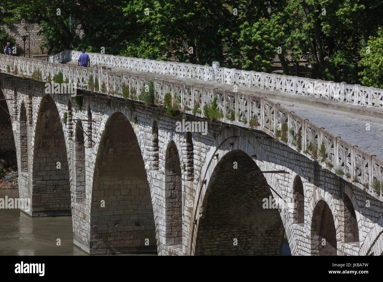 Albania, Berat, Ottoman-era stone bridge on the Osumi River Stock Photo ...