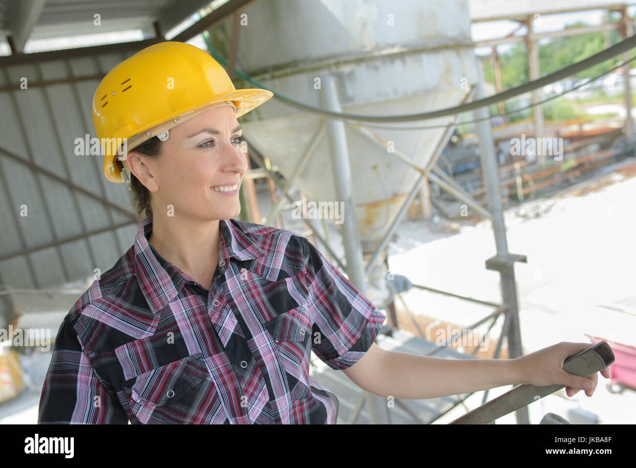 female engineer in contemporary cement factory Stock Photo - Alamy