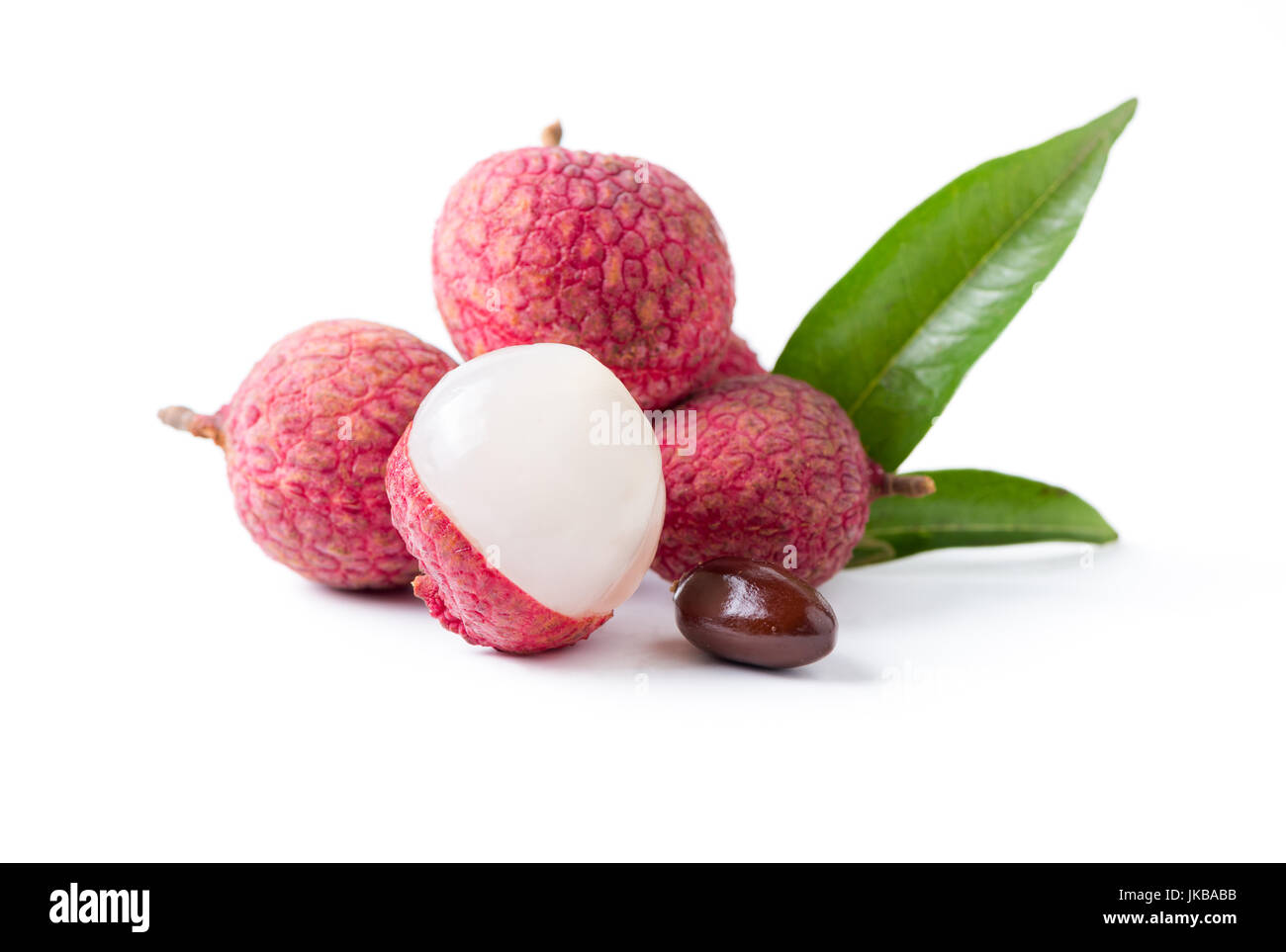 fresh organic lychee fruit isolated on white background Stock Photo - Alamy