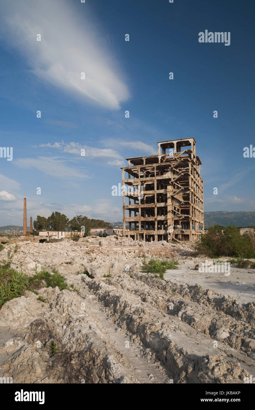 Albania, Vlora, ruins of Communist-era factory Stock Photo - Alamy