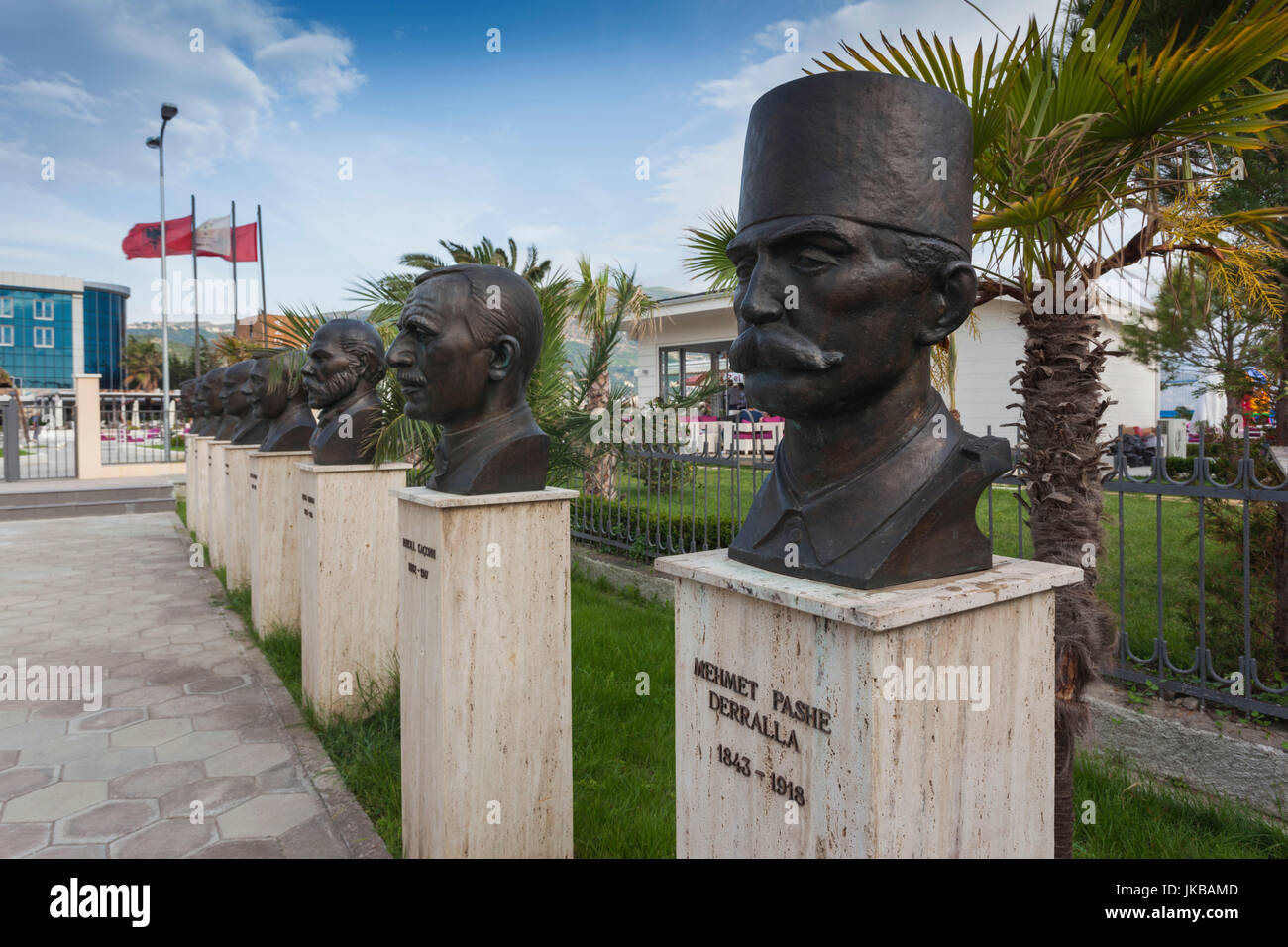 Albania, Vlora, Museum of Independence, busts of fighters for Albanian ...