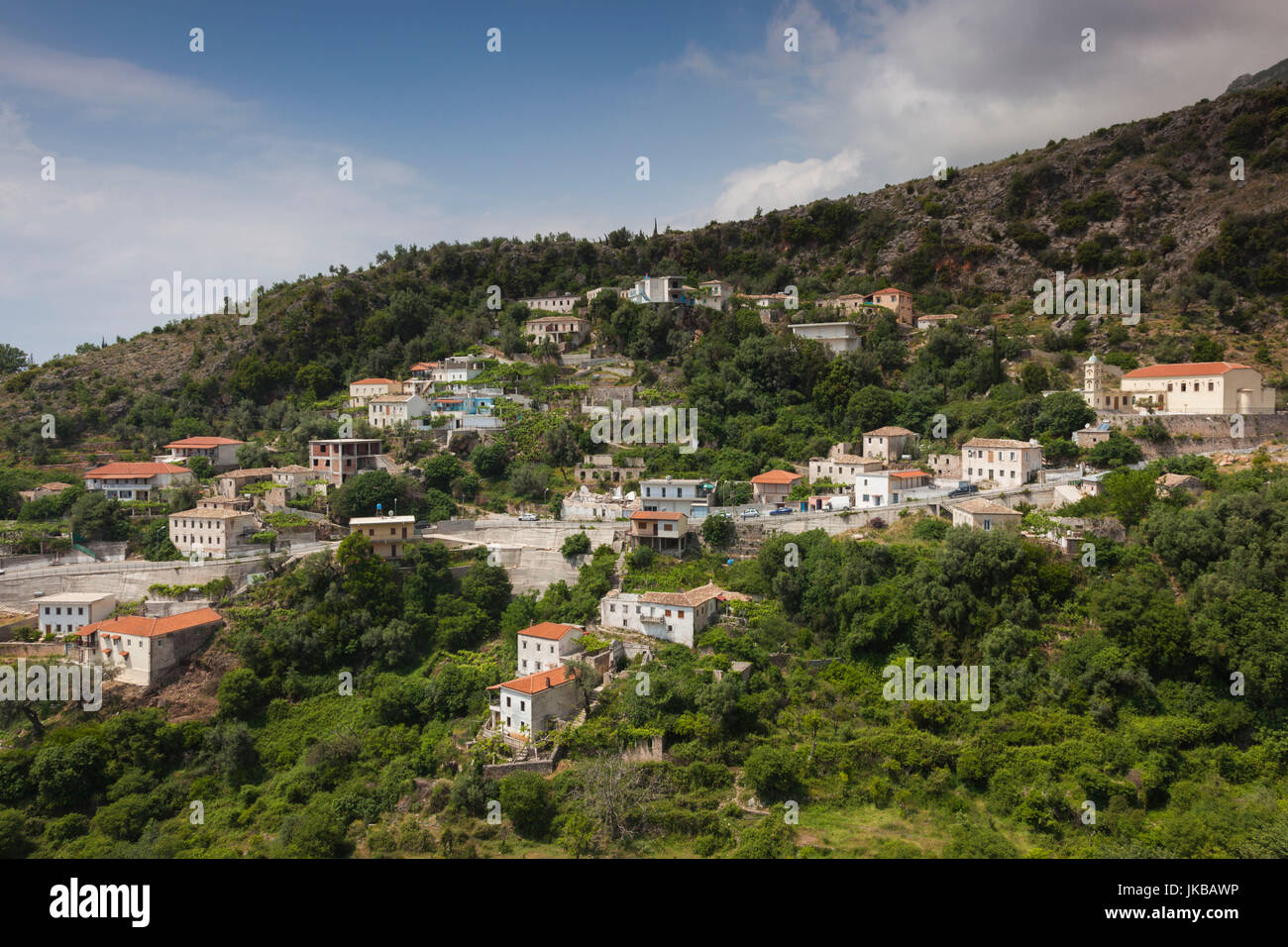 Albania, Albanian Riviera, Dhermi, elevated town view Stock Photo - Alamy