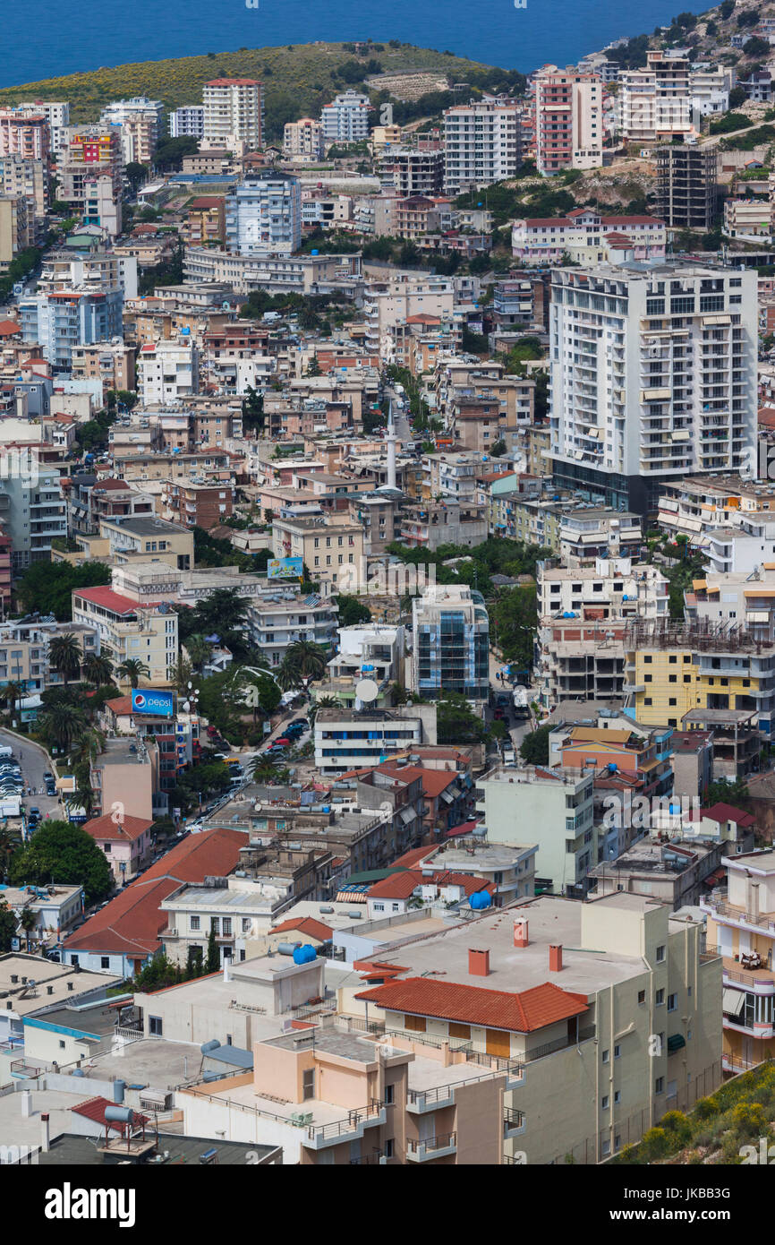 Albania, Albanian Riviera, Saranda, elevated city view Stock Photo - Alamy