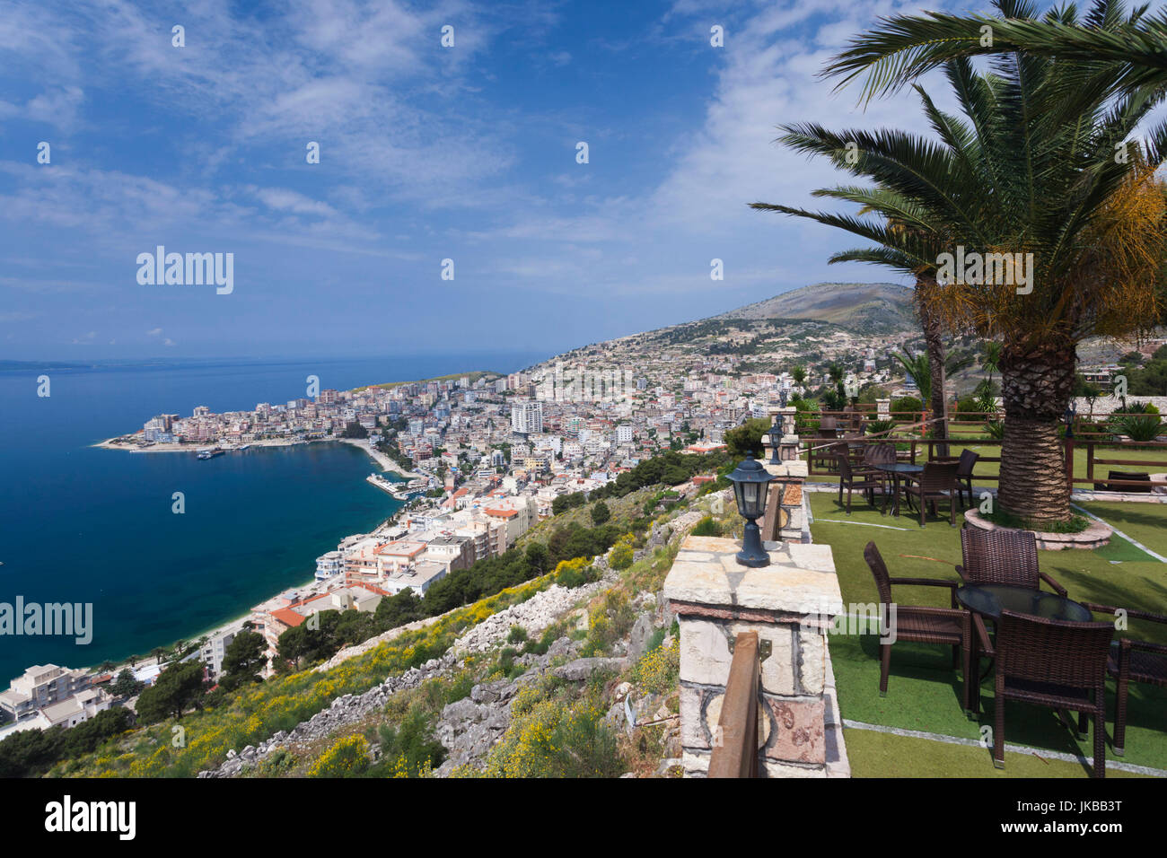 Albania, Albanian Riviera, Saranda, elevated city view Stock Photo - Alamy