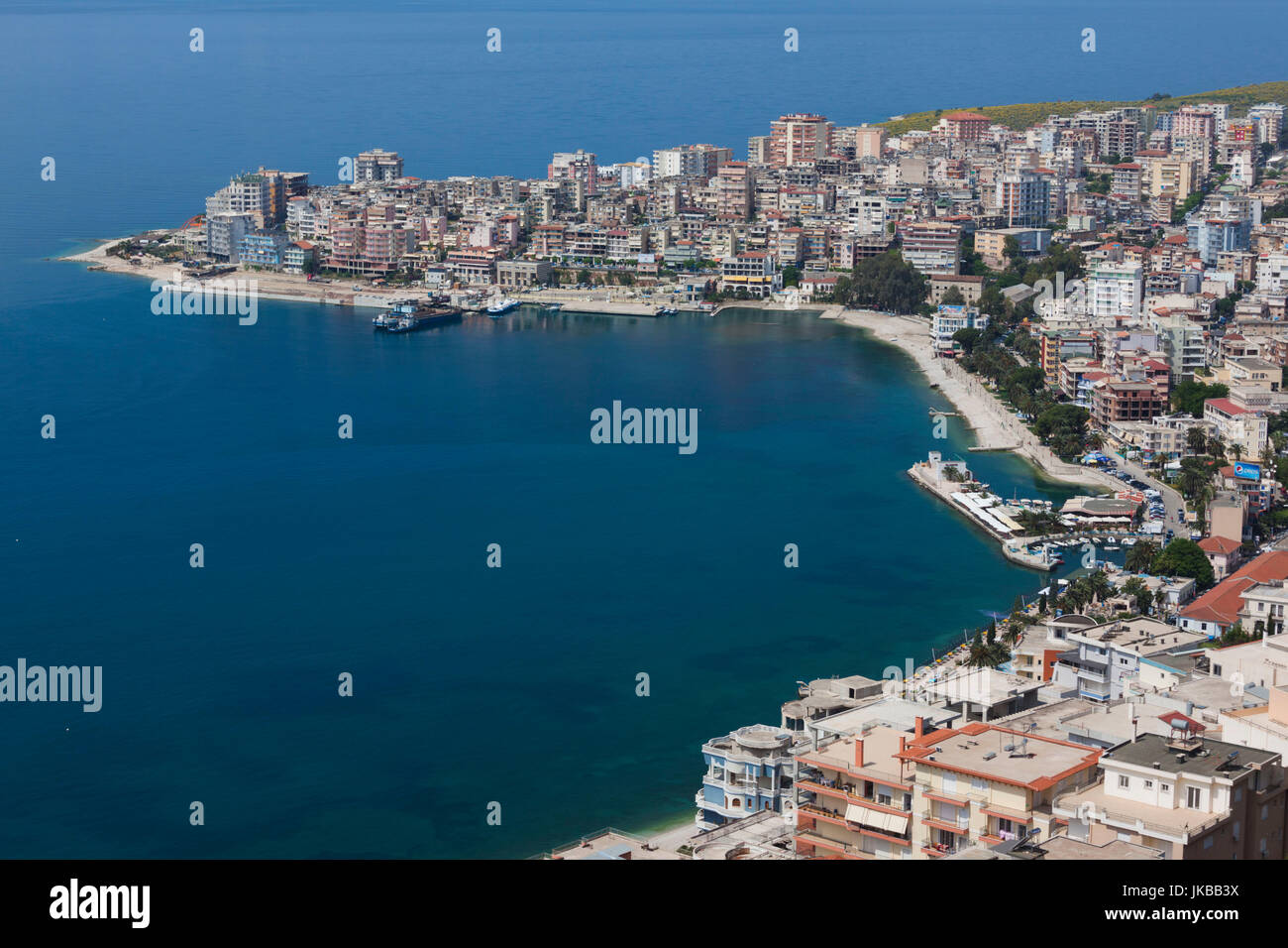 Albania, Albanian Riviera, Saranda, elevated city view Stock Photo - Alamy