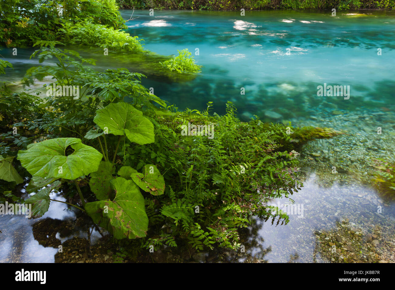 Albania, Muzine, Blue Eye Spring, spring flowing from underground river ...