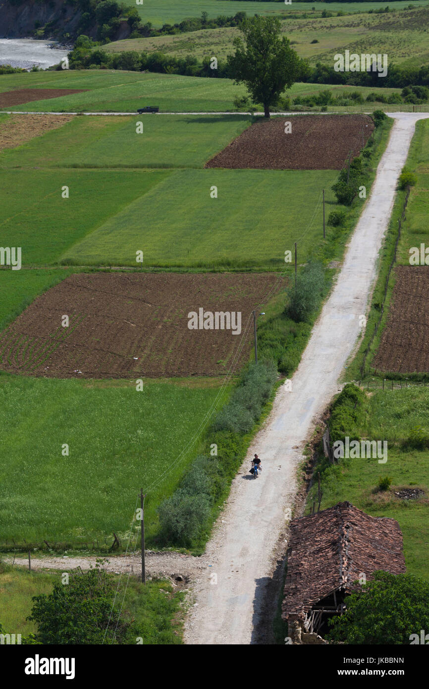 Albania, Kosina, elevated view of farm road Stock Photo - Alamy